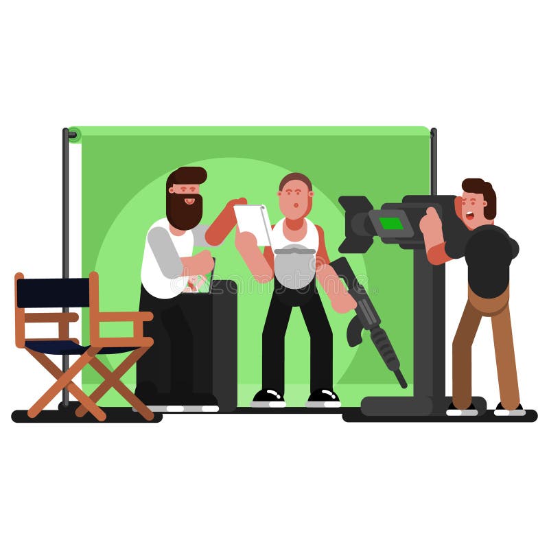 Actor Reads a Script and Producer Stock Vector - Illustration of ...