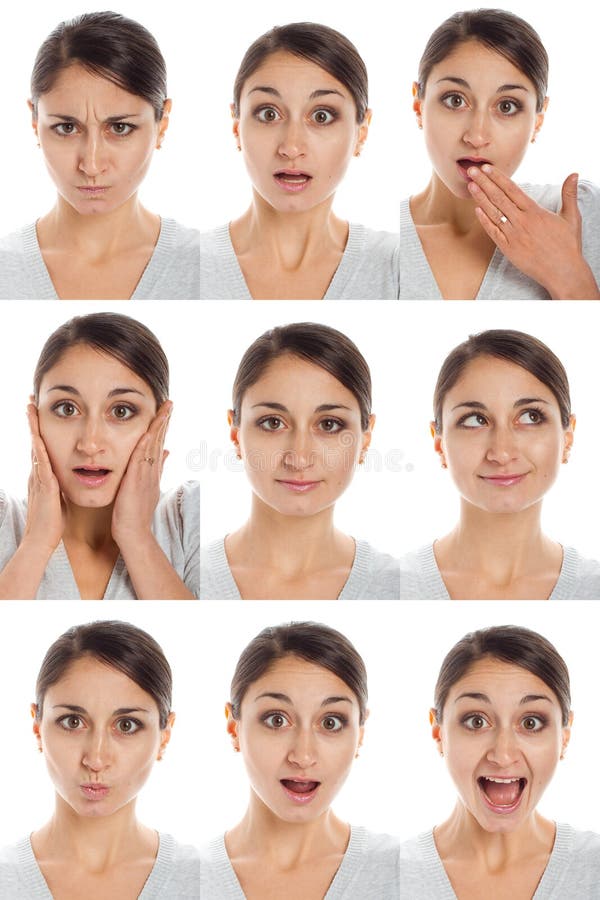 Actor S Face, a Compilation of Emotions Stock Image - Image of fear ...