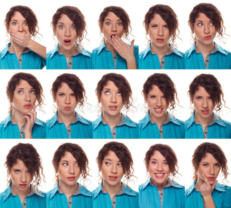 Actor S Face, a Compilation of Emotions Stock Image - Image of shock ...