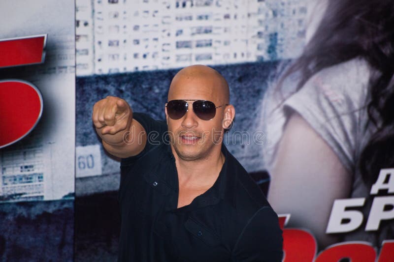 Actor Vin Diesel in Moscow - Fast Five Premiere Editorial Photography ...
