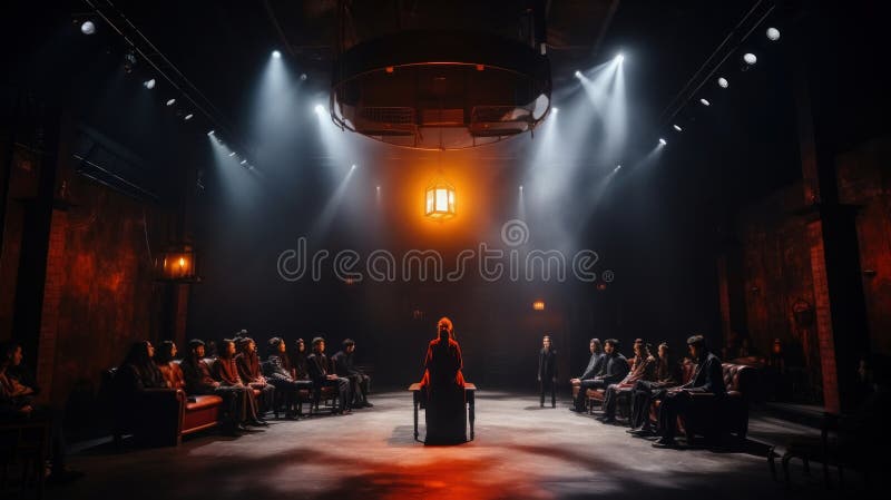 Actors and Actresses Play Performance of the Theater Stage Show Stock ...