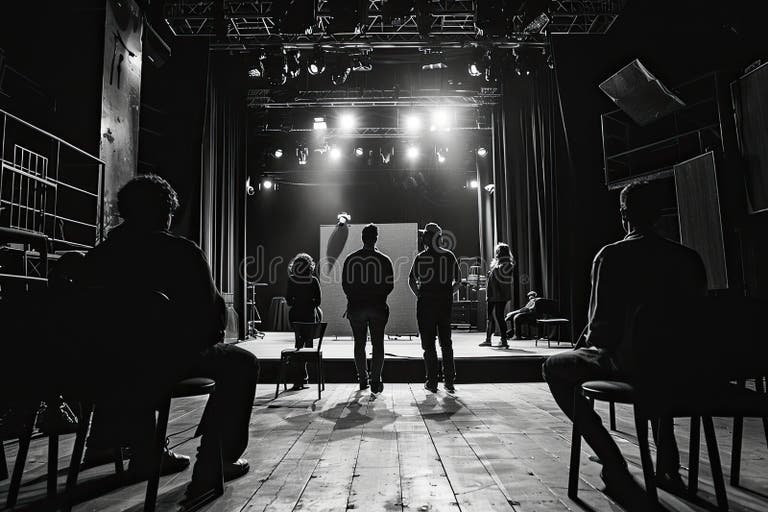 Actors in dramatic poses stock illustration. Illustration of orchestra ...