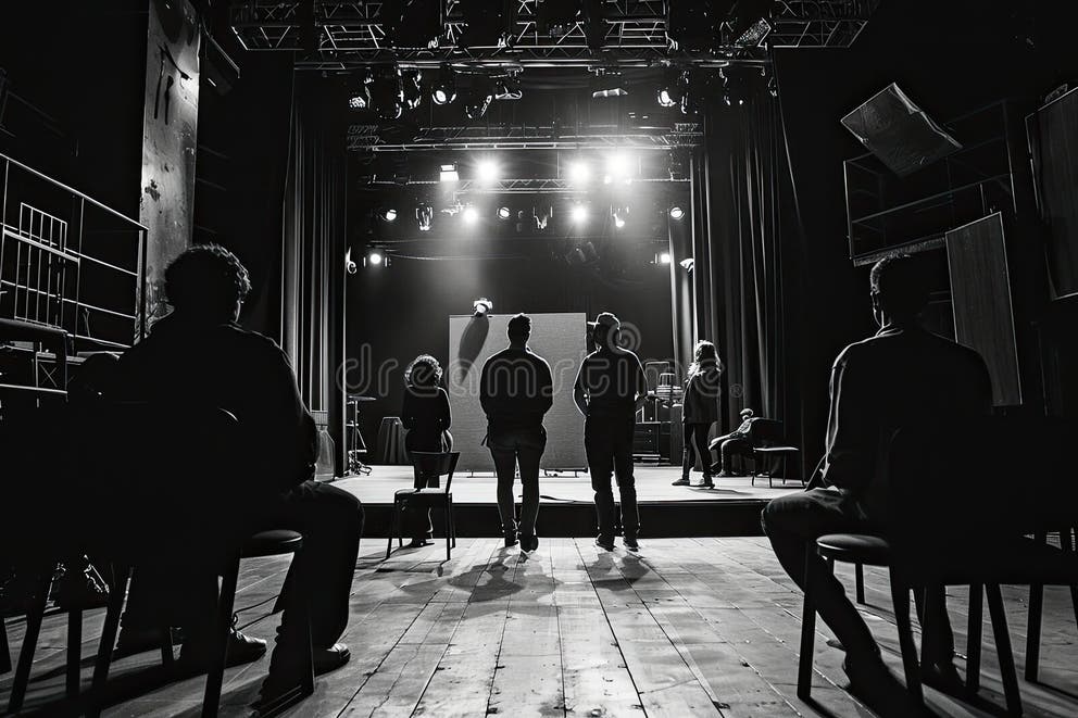 Actors in dramatic poses stock illustration. Illustration of orchestra ...