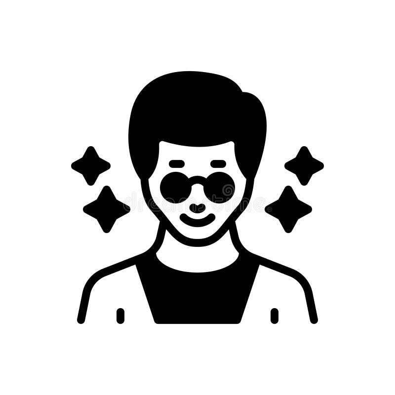 Black Solid Icon for Actors, Performer and Artist Stock Vector ...