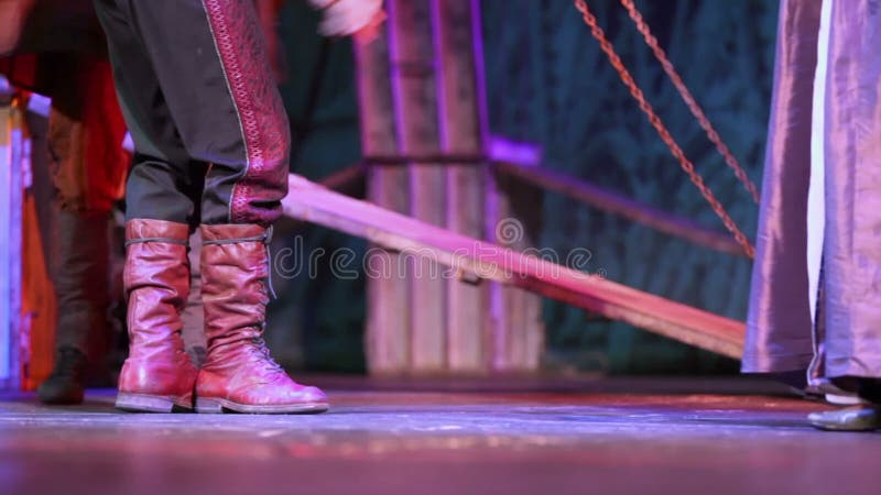 Actors in Medieval Costumes Dance on Stage during Stock Footage - Video ...