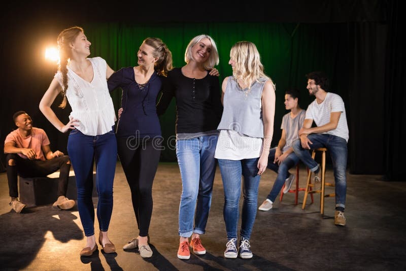 Actors Practicing Play on Stage Stock Image - Image of cinema, adult ...