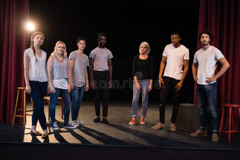 Actors Practicing Play on Stage Stock Photo - Image of acting ...