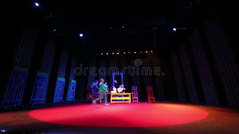 Actors Remove Scenery from the Stage at the End Stock Footage - Video ...