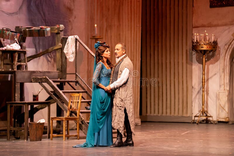 Actors and Stage in the Tosca Opera Performance. Editorial Photo ...