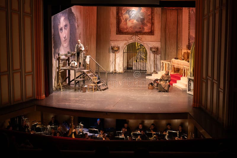 Actors and Stage in the Tosca Opera Performance. Editorial Image ...