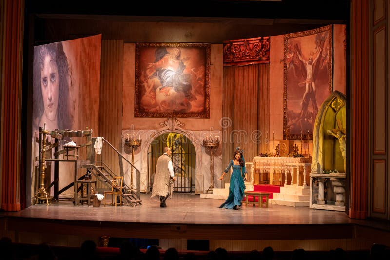 Actors and Stage in the Tosca Opera Performance. Editorial Image ...