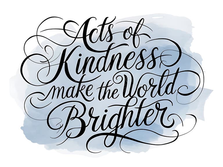 Acts of Kindness Handwritten Calligraphy Stock Illustration ...