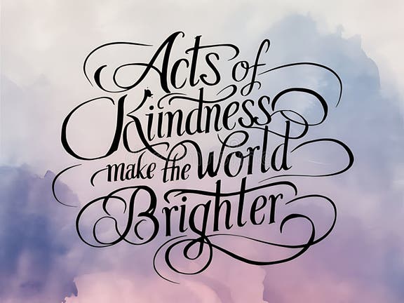 Acts of Kindness Handwritten Calligraphy Stock Illustration ...
