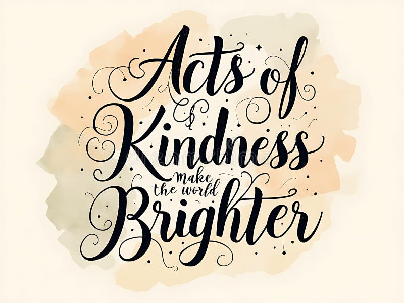 Acts of Kindness Handwritten Calligraphy Stock Illustration ...