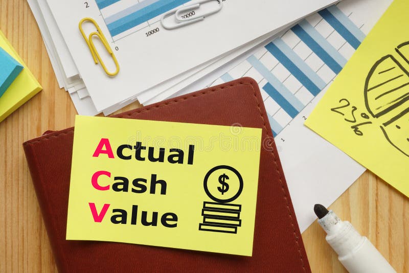 Actual Cash Value ACV is Shown Using the Text Stock Image - Image of ...