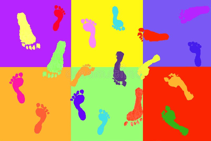 Pairs of feet of colors stock vector. Illustration of sets - 44965932