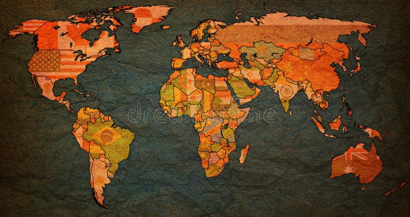 Actual world map stock illustration. Illustration of travel - 61545865