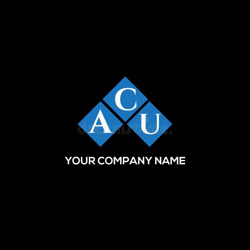 ACU Letter Logo Design on BLACK Background. ACU Creative Initials ...
