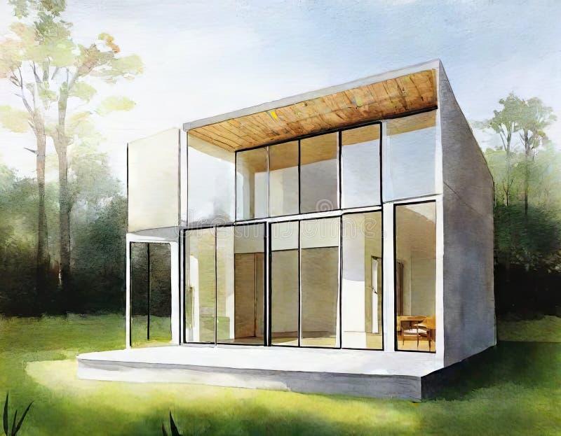 Acuarela De Un Sencillo Modelo De Casa Modular Casa Simple Stock de ... Acuarela De Un Sencillo Modelo De Casa Modular Casa Simple Stock de ...