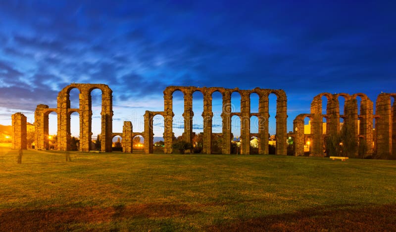 Acueducto De Los Milagros in Merida, Spain Stock Photo - Image of ...
