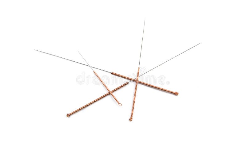 Acupuncture Needles in Apple Stock Photo - Image of macro, scattered ...