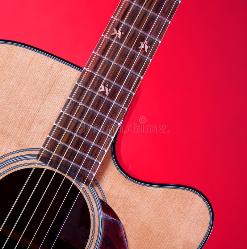 Acustic Guitar Isolated on Black Stock Image - Image of music, black ...