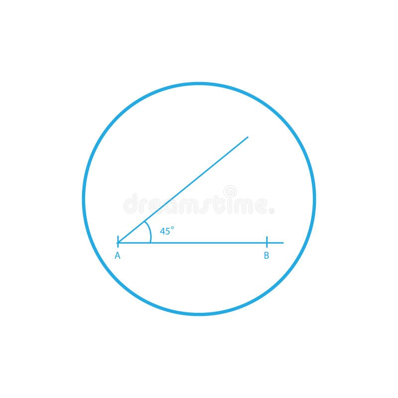 Acute Angle Of 45 Degrees Outline Vector Icon. Thin Line Black Acute ...