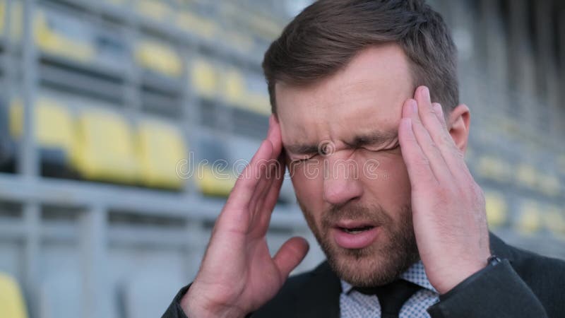 Acute Headache of a Business Worker, Close-up Stock Video - Video of ...