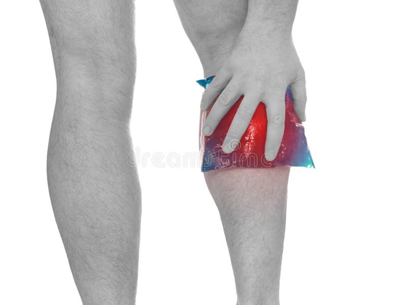 Acute pain in a man calf stock photo. Image of healthcare - 29209140