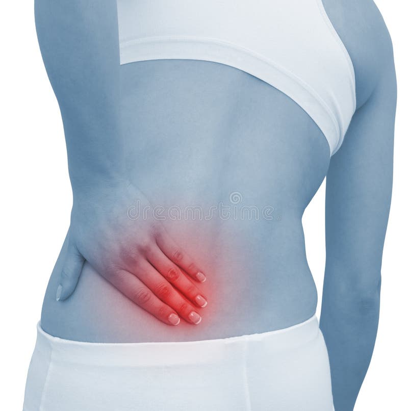 Acute pain in a woman back stock photo. Image of pain - 23936308