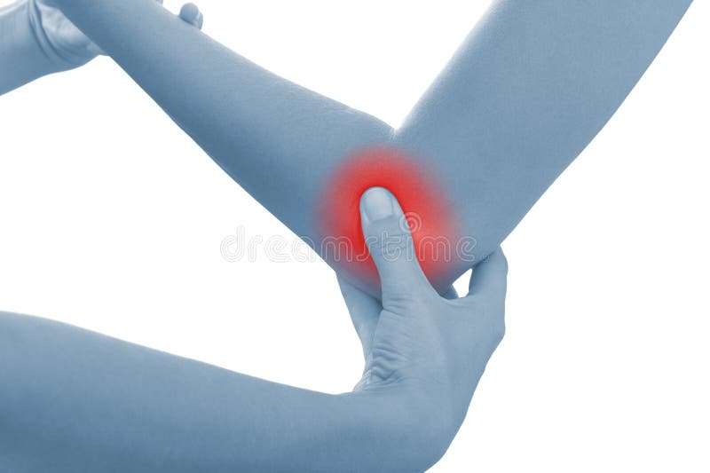 Acute Pain in a Woman Elbow Stock Photo - Image of injury, medicine ...