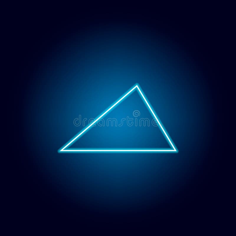 Acute Triangle Icon in Neon Style. Geometric Figure Element for Mobile ...