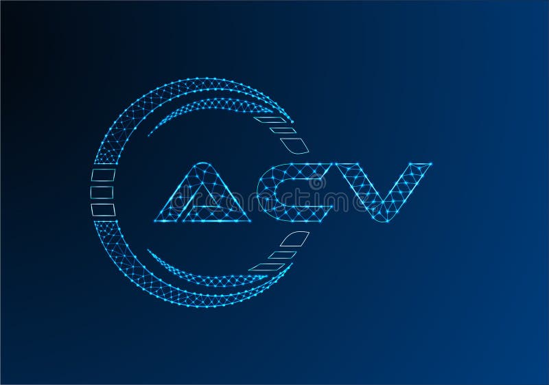 ACV Low Poly Letter Logo Vector Design. Stock Illustration ...