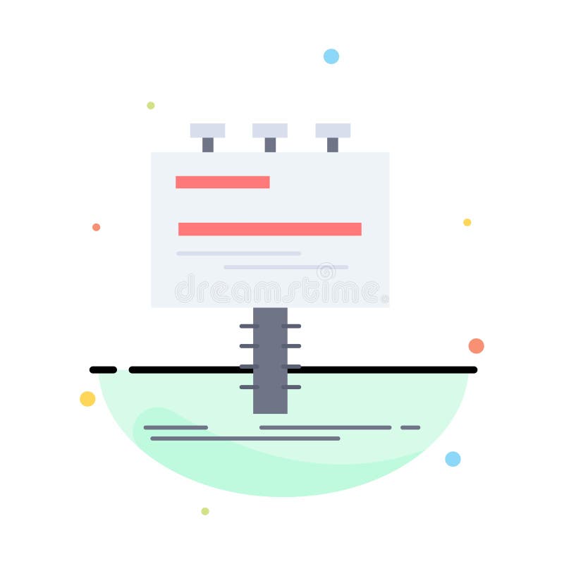 Ad, Advertisement, Advertising, Billboard, Promo Flat Color Icon Vector ...