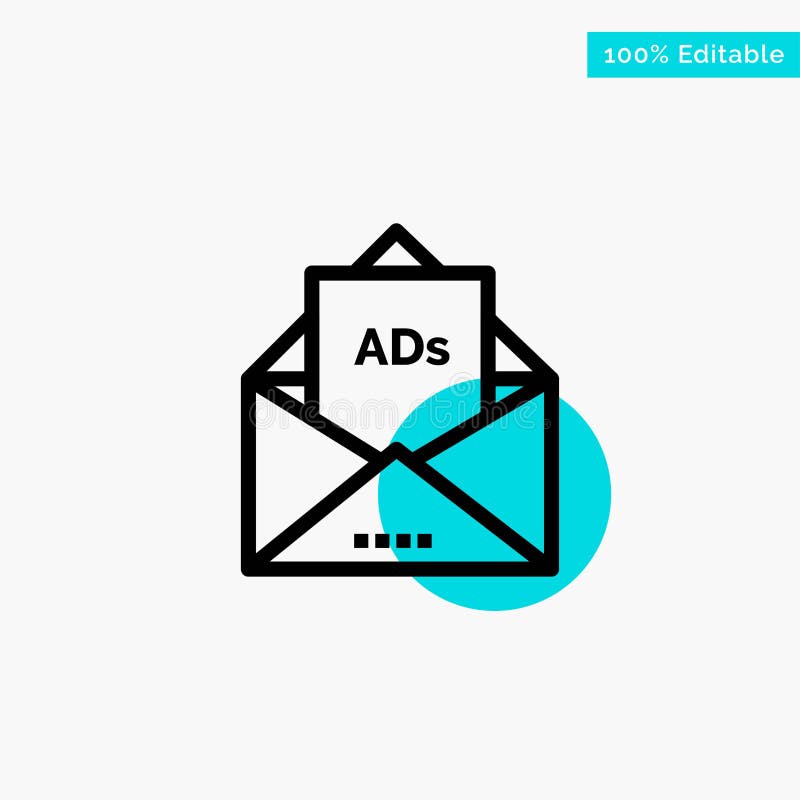 Ad, Advertising, Email, Letter, Mail Blue Solid Logo with Place for ...