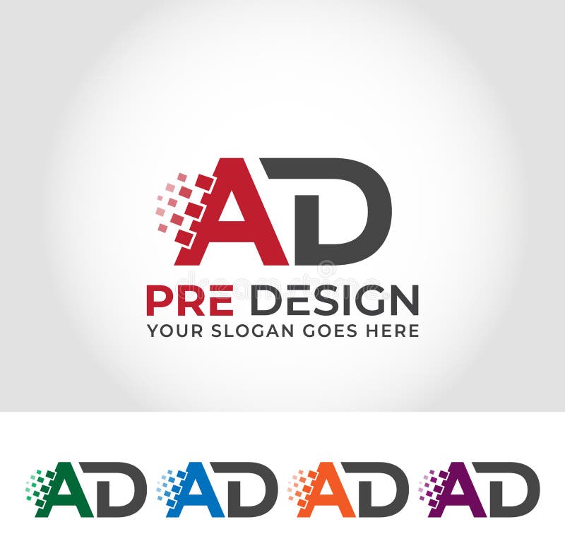 AD Alphabet Creative Logo Design Concept Stock Vector - Illustration of ...