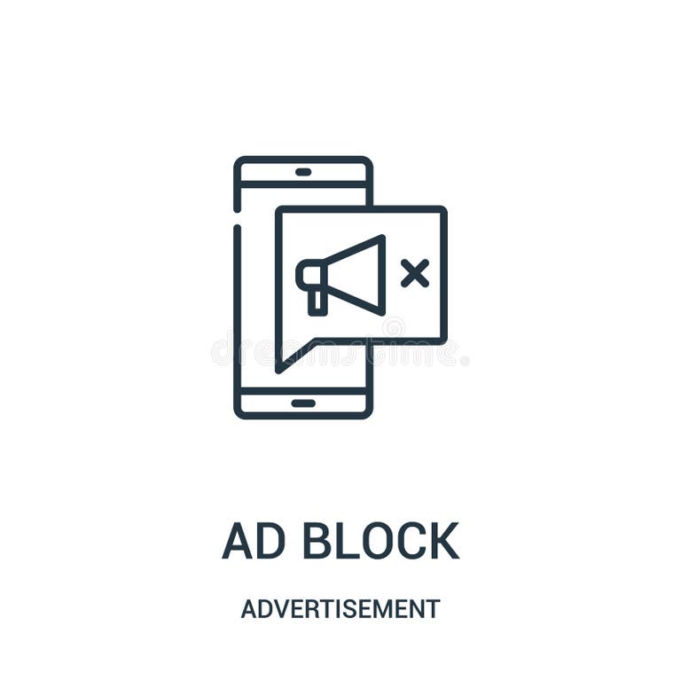 Ad Block Icon Vector from Advertisement Collection. Thin Line Ad Block ...
