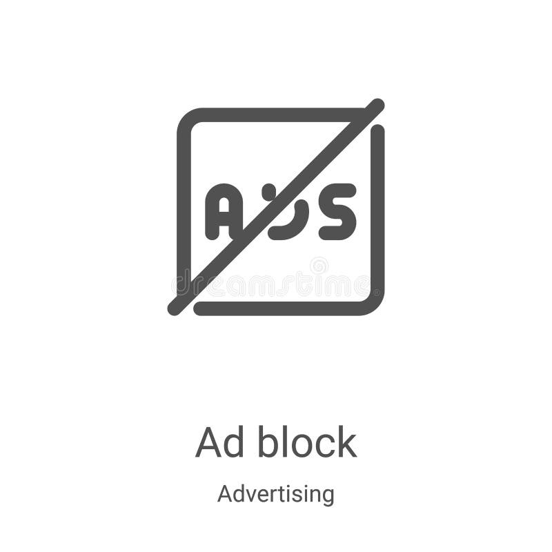 Ad Block Icon Vector from Advertising Collection. Thin Line Ad Block ...