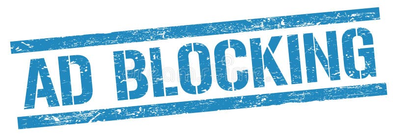 AD BLOCKING Text on Blue Grungy Rectangle Stamp Stock Illustration ...