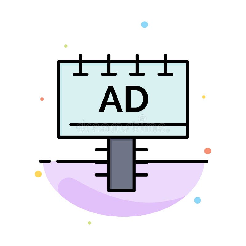 Ad, Board, Advertising, Signboard Abstract Flat Color Icon Template ...