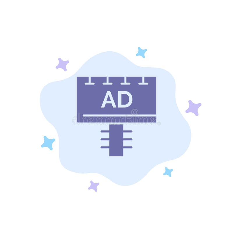 Ad, Board, Advertising, Signboard Blue Icon on Abstract Cloud ...