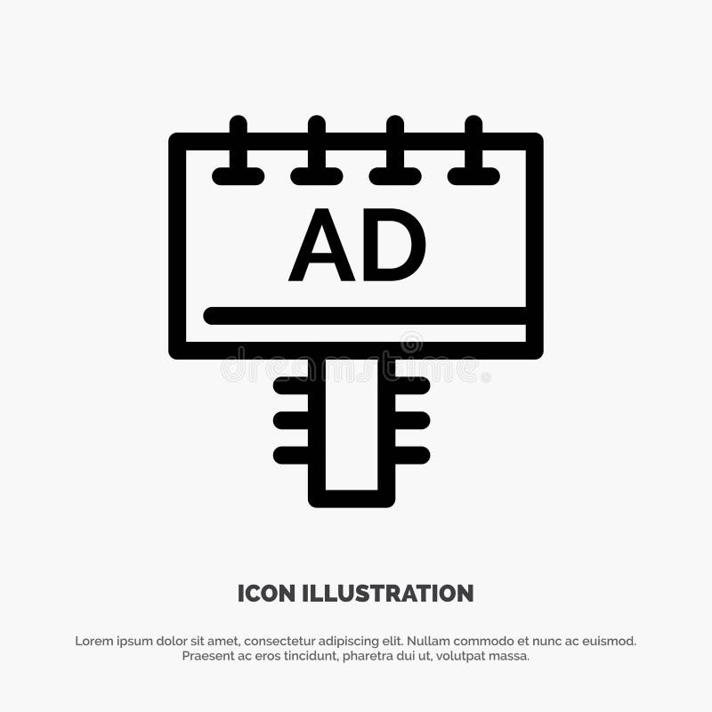 Ad, Board, Advertising, Signboard Blue Outline Logo Place for Tagline ...