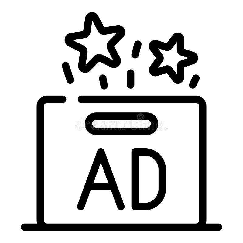 Ad box icon, outline style stock vector. Illustration of element ...
