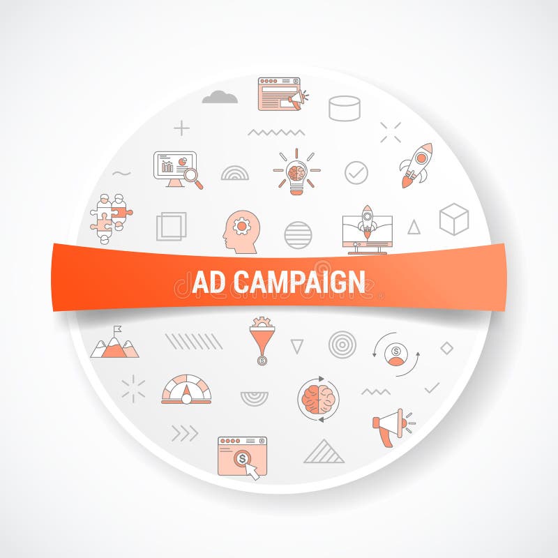 Ad Campaign Concept with Icon Concept with Round or Circle Shape for ...