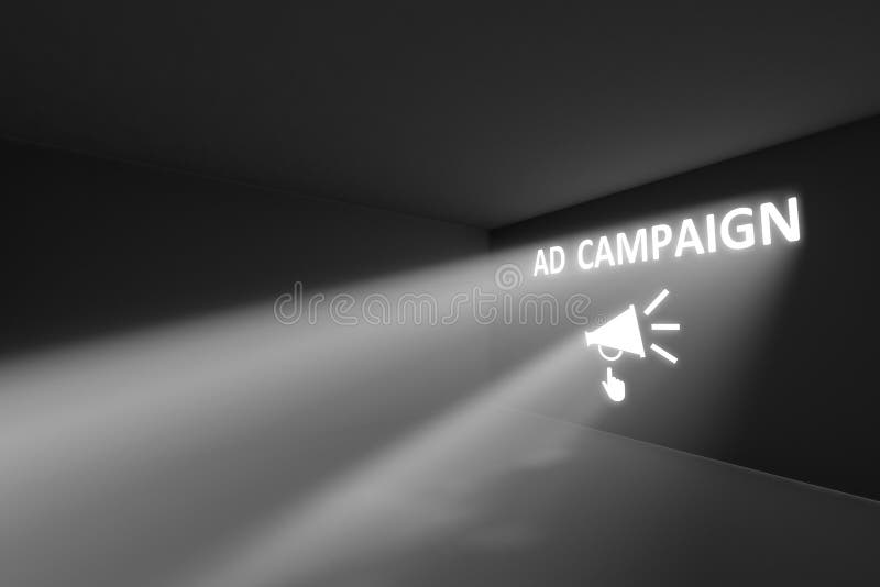 AD CAMPAIGN Rays Volume Light Concept 3d Stock Illustration ...