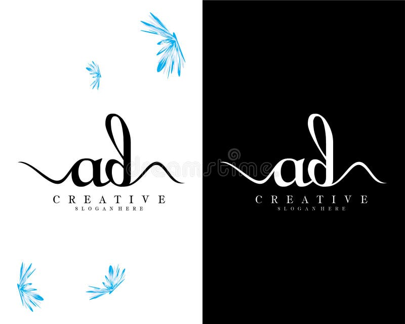 Ad, Da Handwriting Letter Logo Design Vector Stock Vector ...