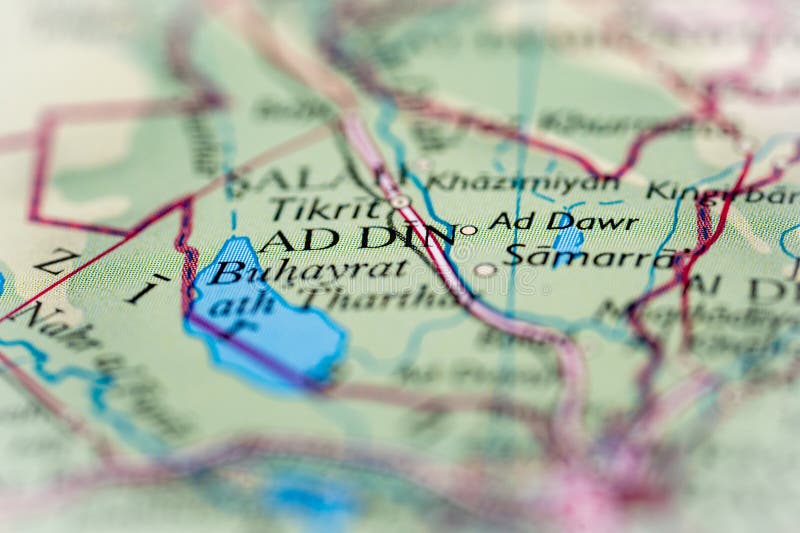 Ad-Dawr, Iraq Highlighted on a World Map Stock Photo - Image of iraq ...