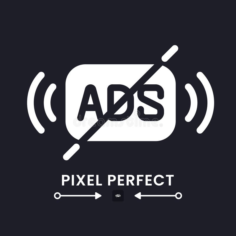 Ad Free Content White Solid Desktop Icon Stock Vector - Illustration of ...