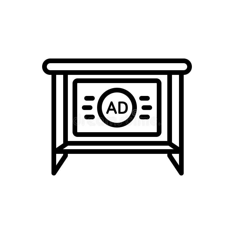 Black Line Icon for Ad, Presentation and Advertising Stock Vector ...