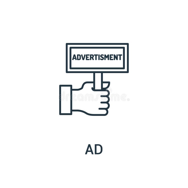 Ad Icon Vector from Ads Collection. Thin Line Ad Outline Icon Vector ...